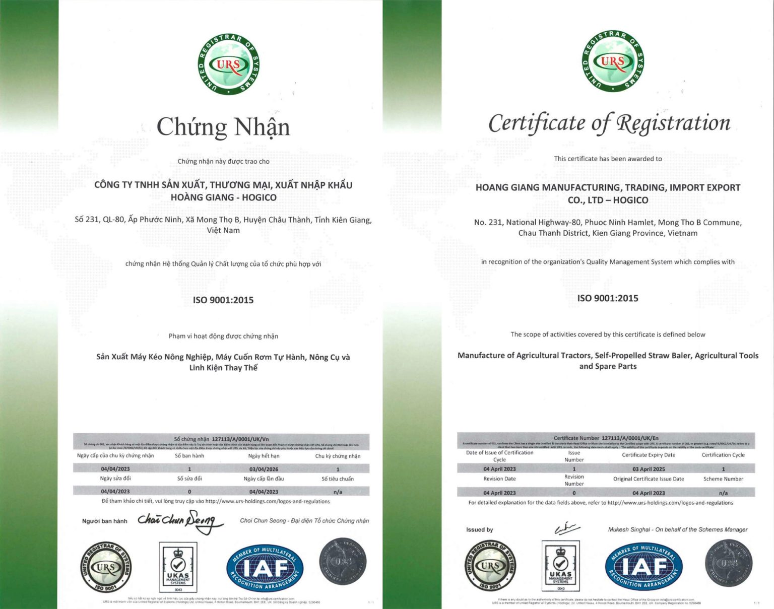 Giới Thiệu Hogico - Công Ty TNHH SX-TM-DV HOÀNG GIANG